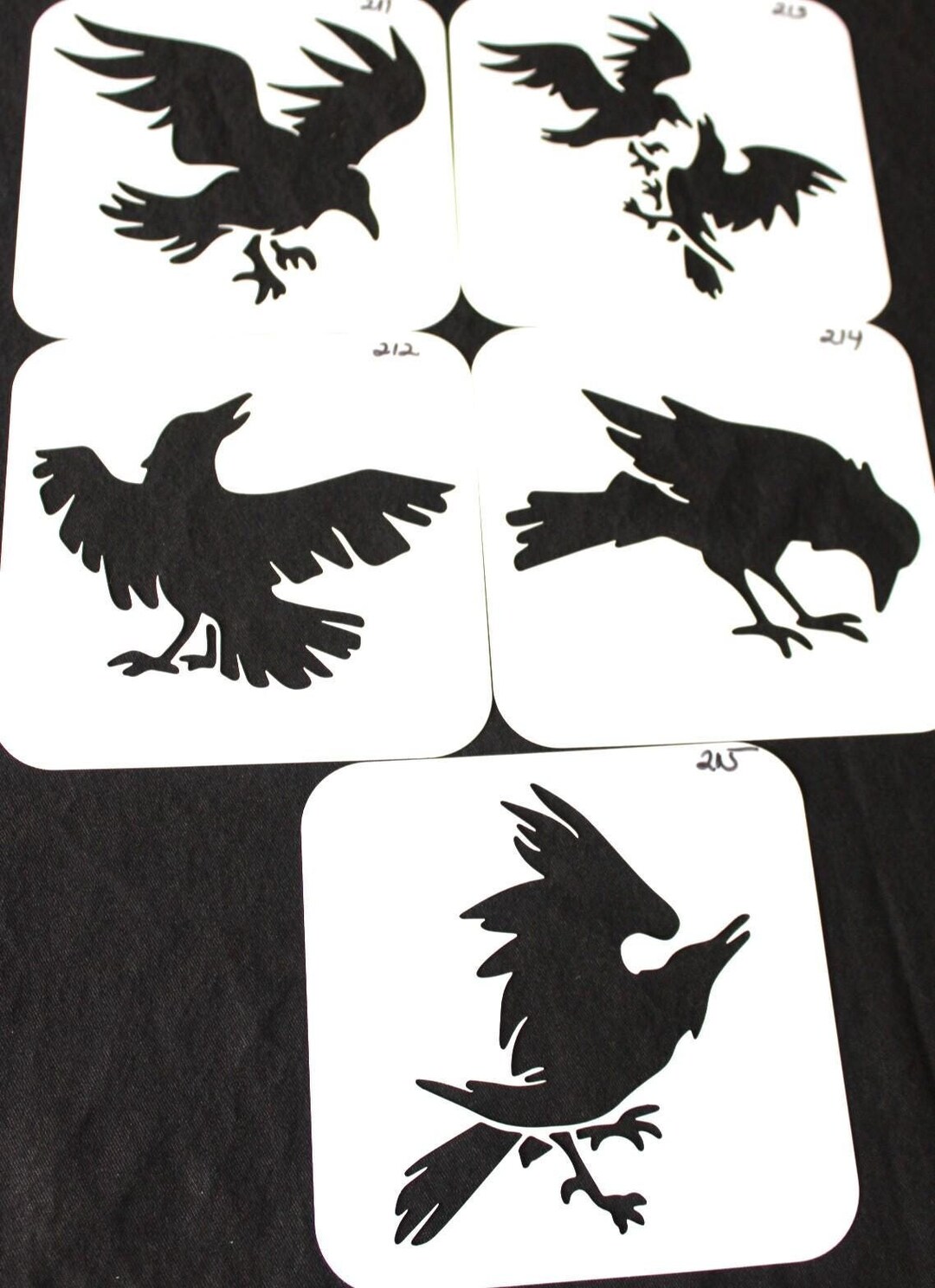 Stencils 211 215 Birds 6 X 6 Eagle, Hawk, Falcon.raven, Crow,blackbird ...