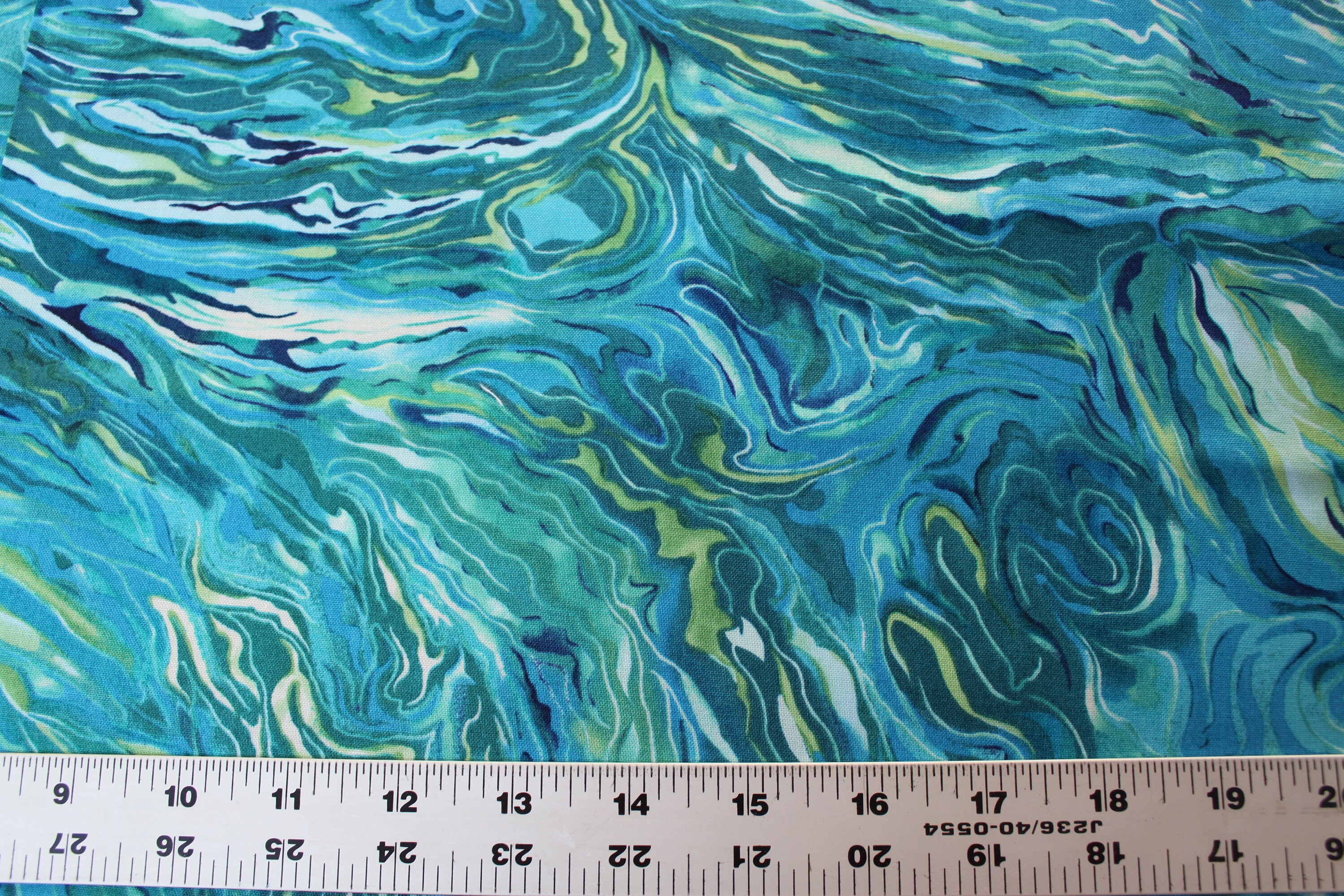 Water Cotton Fabric 71 1/4 Yard Landscape WATER Swirl Fabric Blue ...