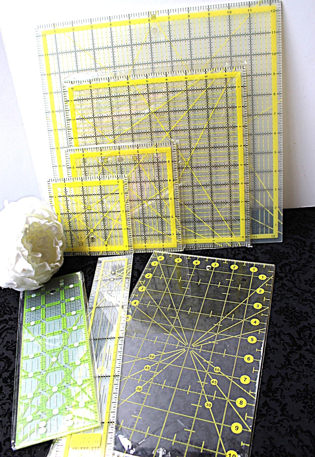 Choice of 7 Different Quilt Rulers 3" to 12" Guide Cutting Quilt Square ...
