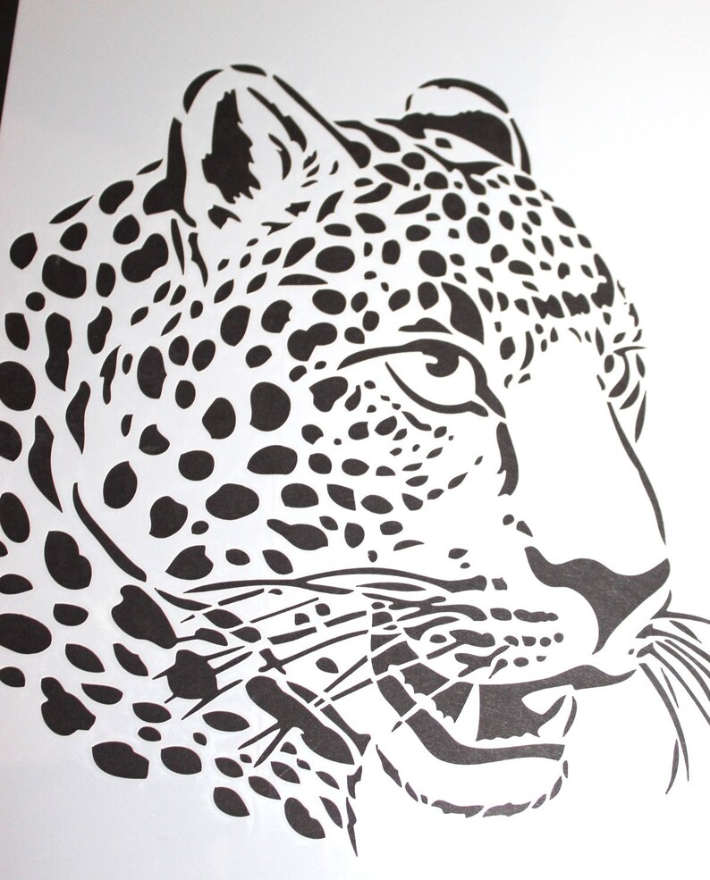 Mylar Stencil #43 LEOPARD, JAGUAR Choice Sizes School Mascot Sports ...