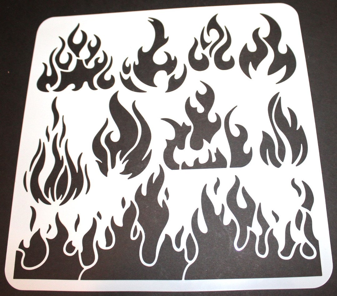 Mylar Craft Stencil #2 FIRE Multiple Images 11.8" X 11.8" - Etsy