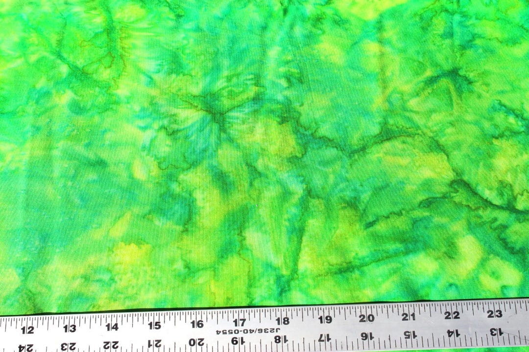 Green Batik#126 Cotton Fabric Quilt Fabric, Landscape Quilt Fabric ...