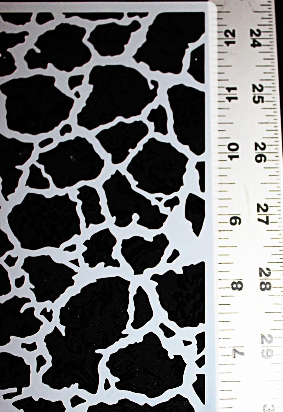 Craft Stencil 208 Cracks, Fractures, Stones, Animal Spots 7 3/4 X 7 3/4 ...
