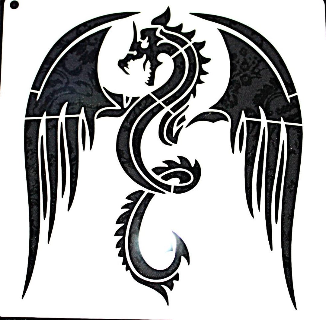 Craft Stencil 76 Flying Dragon School Mascot 6 X 6 Mylar Painting Image ...