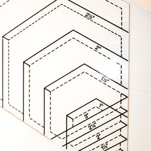 Quilt Ruler Template Easy Hexagon 9 Sizes Hexagons - Etsy