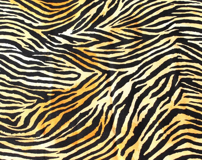 Fabric #140 Tiger Stripe Cotton Quilt Fabric School Mascot Tigers 1/2 ...