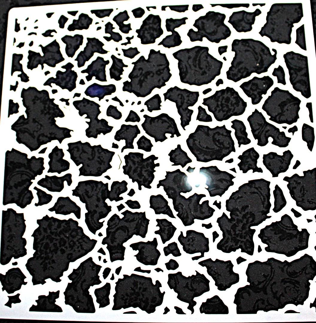Craft Stencil 208 Cracks, Fractures, Stones, Animal Spots 7 3/4 X 7 3/4 ...