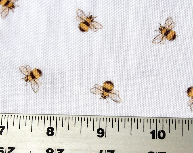 Fabric #202- 1/2 Yard Cotton Quilt Fabric Bees White With Bee Fabric - Etsy