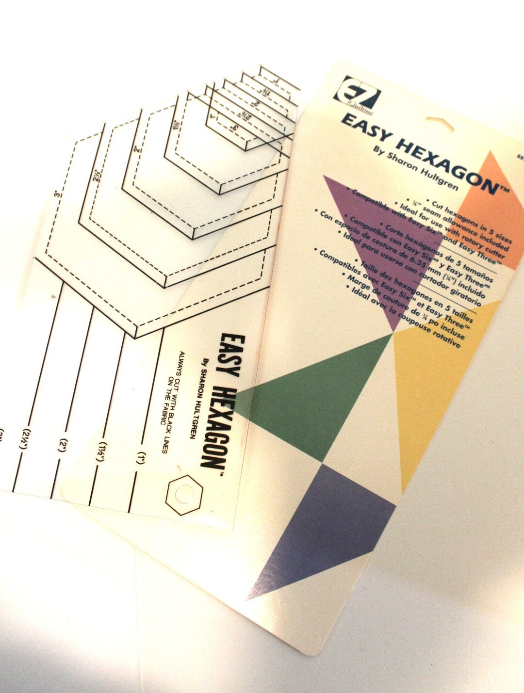 Quilt Ruler Template Easy Hexagon 9 Sizes Hexagons - Etsy