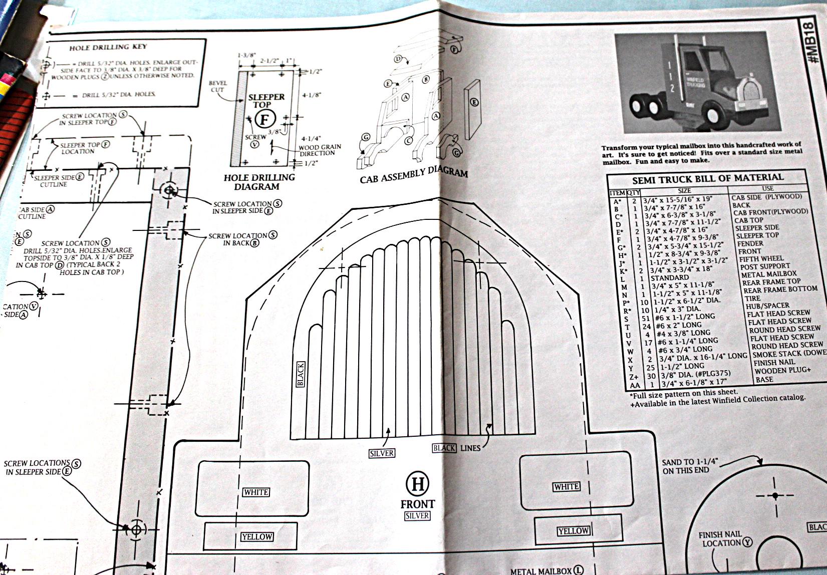 New Pattern for Wooden Semi Truck Mailbox by the Winfield Collection - Etsy