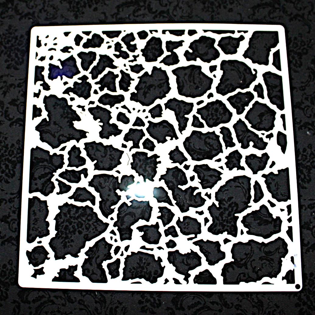 Craft Stencil 208 Cracks, Fractures, Stones, Animal Spots 7 3/4 X 7 3/4 ...