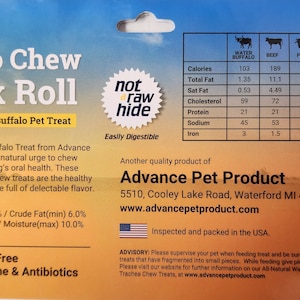 All-natural Water Buffalo Cheek Rolls for Dogs – Long Lasting Rawhide ...