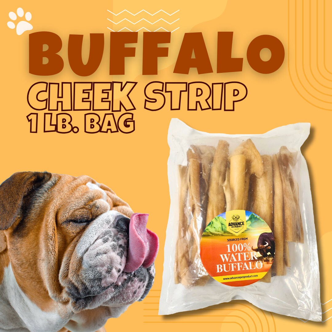 Buffalo Cheek Strip Dog Chews – 1 Lb Bag | Natural, Grain-free, Long ...