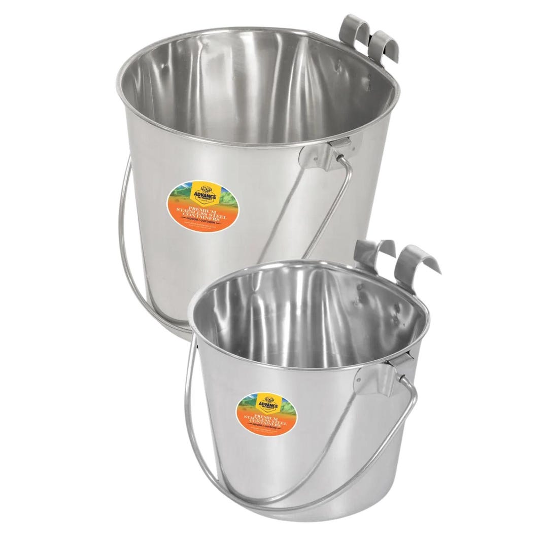Stainless Steel Flat Buckets With Hook – Seamless and Hygienic – 1 to ...