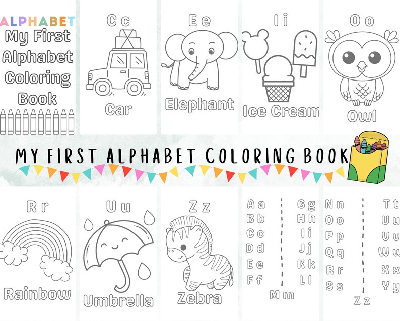 My First Alphabet Coloring Book A-Z Coloring Book Toddler - Etsy
