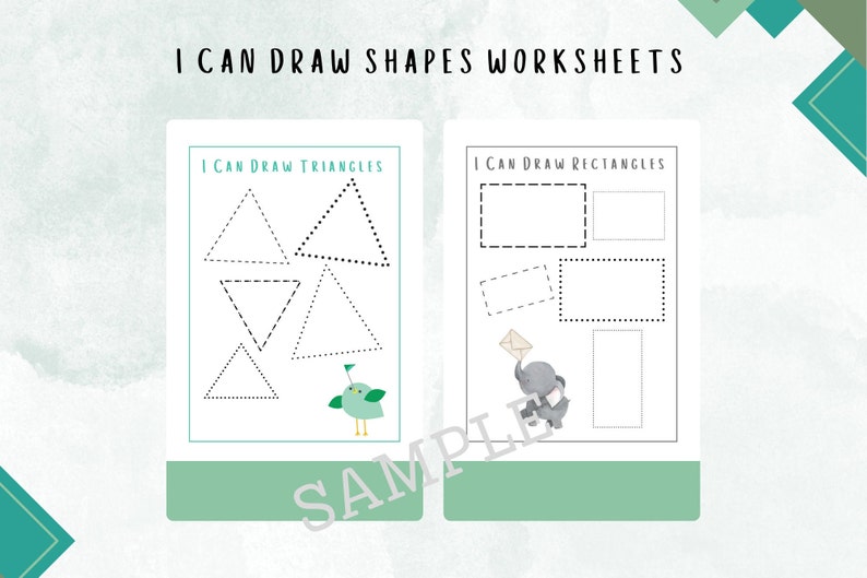 I Can Draw Shapes Worksheets Shapes Worksheets Toddler - Etsy