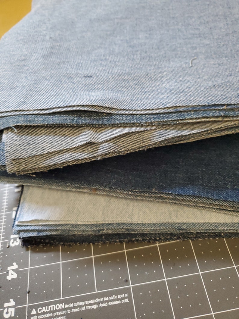 Denim Blue Jean Fabric Squares 9.5" X 9.5" Lot of 25 Cut 100% Cotton ...