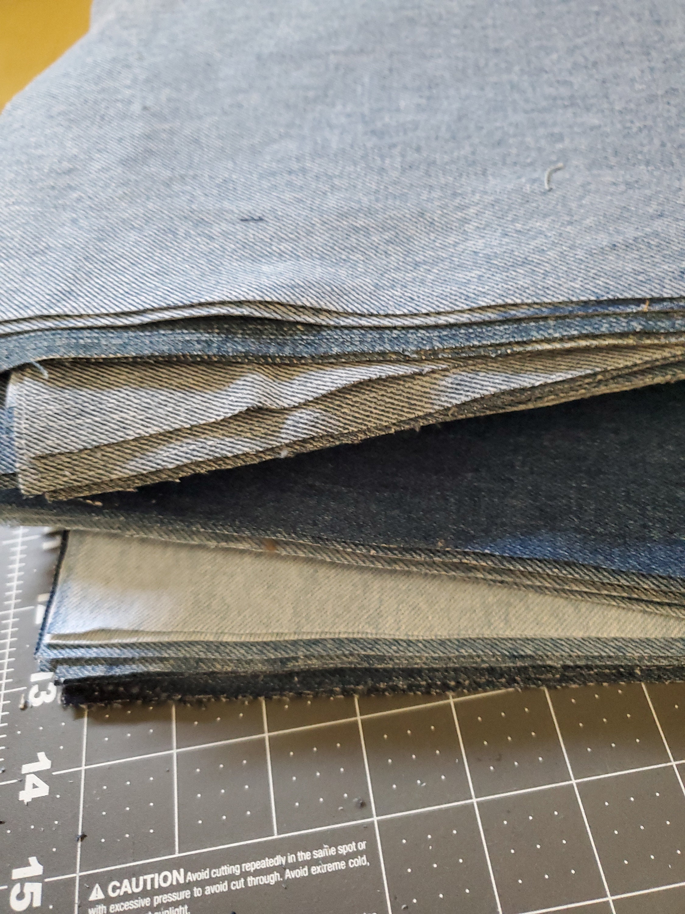 Denim Blue Jean Fabric Squares 9.5" X 9.5" Lot of 25 Cut 100% Cotton ...