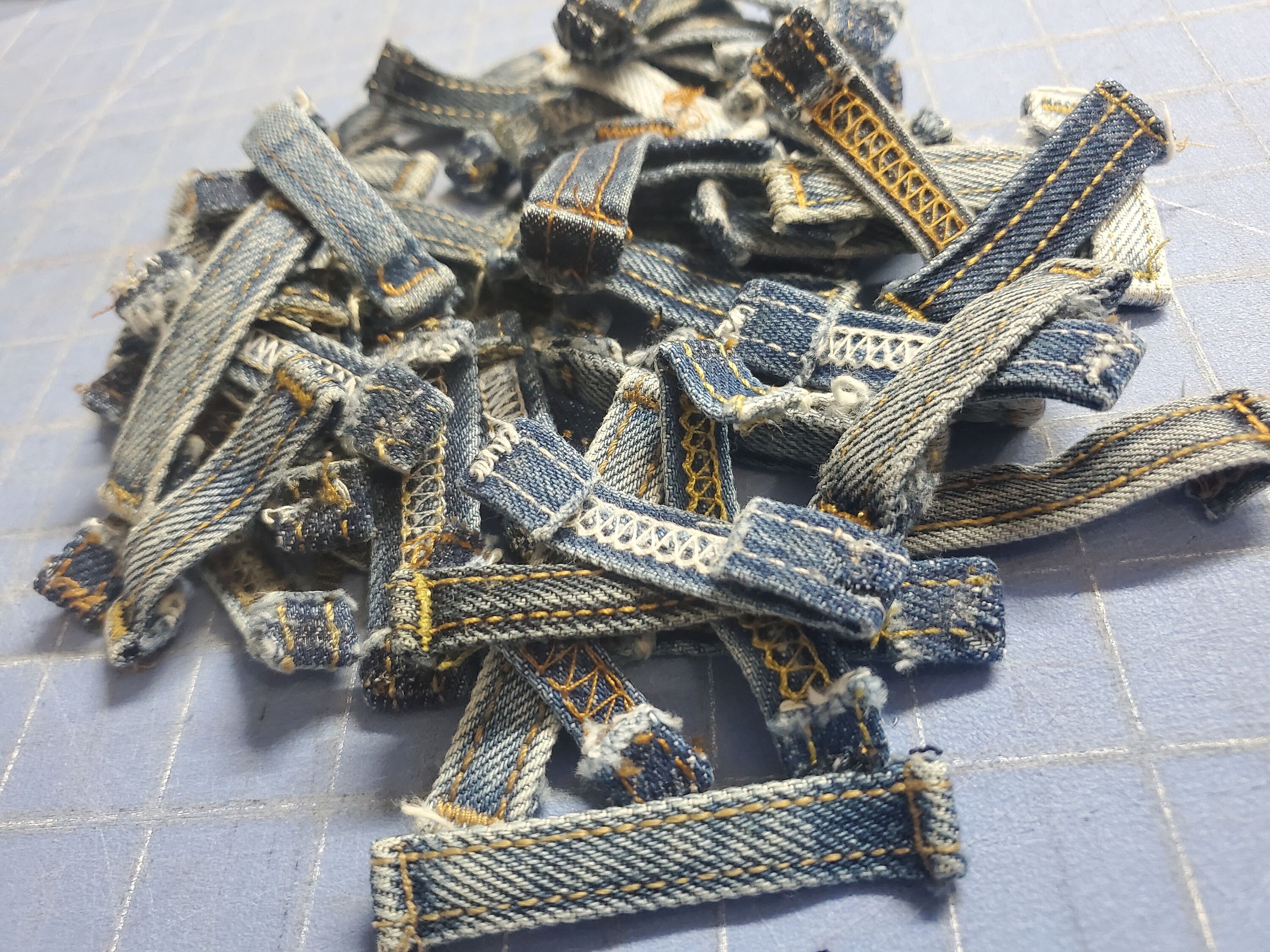 Denim Blue Jean Belt Loops Lot of 50 for Crafts Repairs Upcycle - Etsy