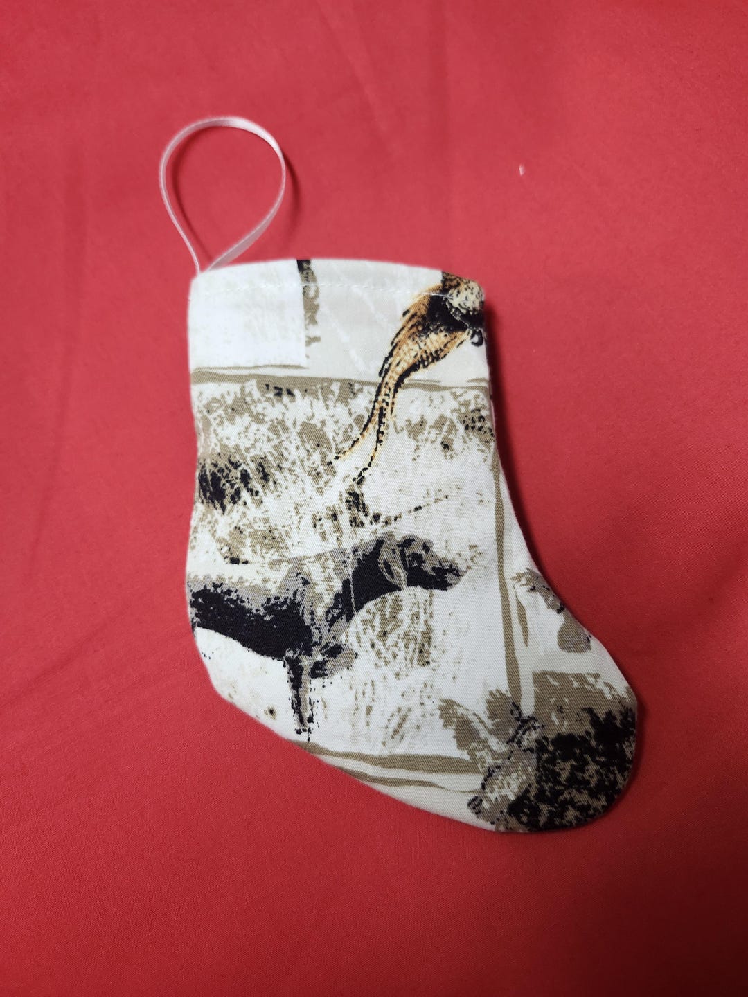 Christmas Stocking 6" Hunting Chocolate Lab Pheasant Lined - Upcycled ...