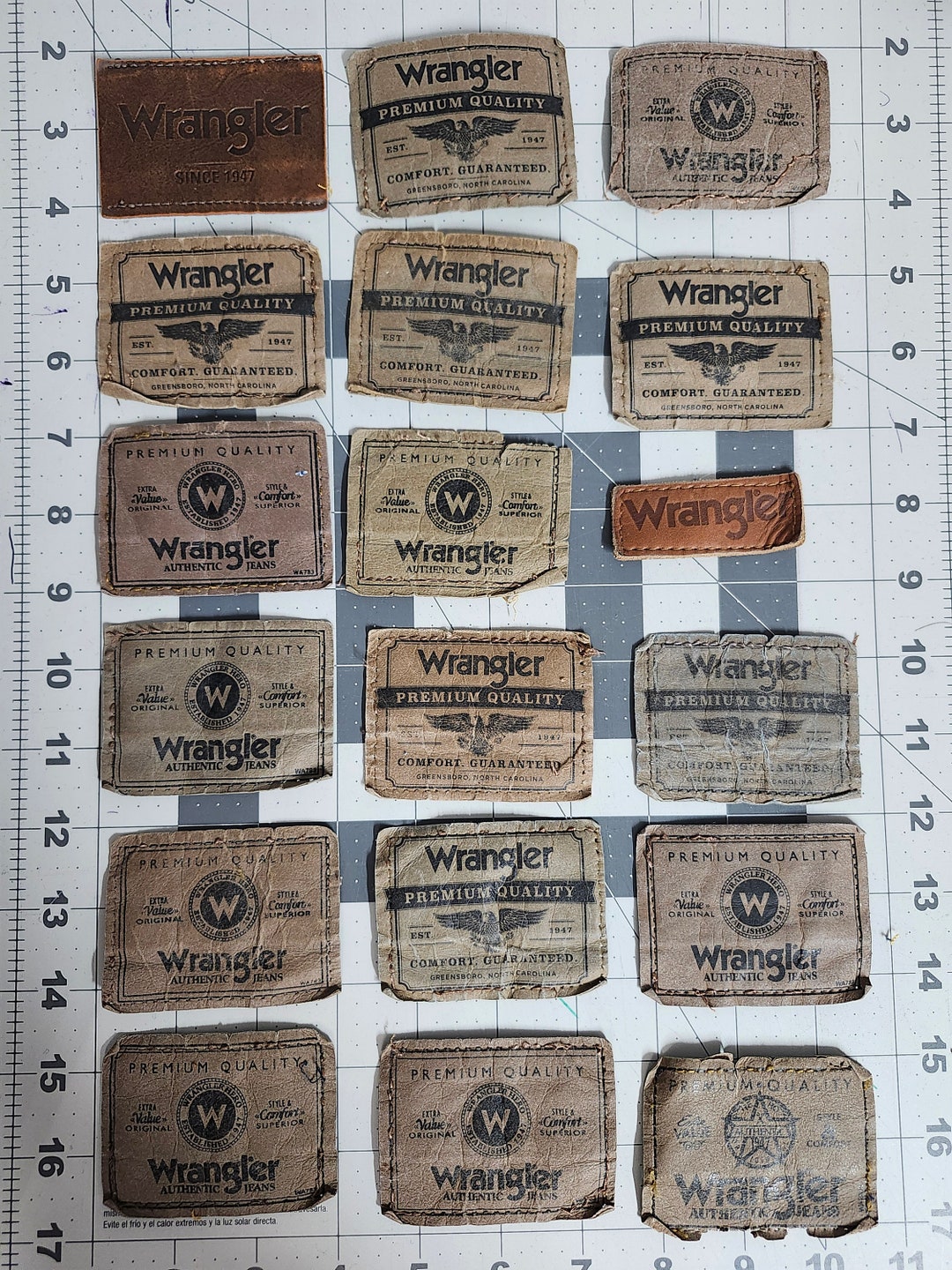 Salvaged Blue Jean Denim Back Leather Tags - Etsy