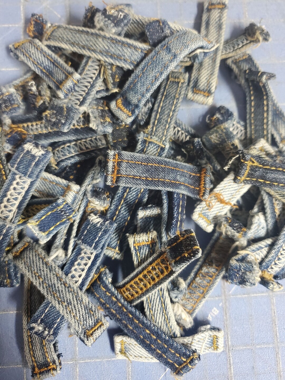 Denim Blue Jean Belt Loops Lot of 50 for Crafts Repairs Upcycle Junk ...