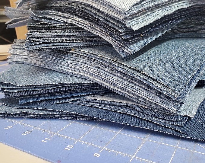 Denim Blue Jean Fabric Squares 9 X 9 Lot of 25 Cut 100% Cotton Quilting ...