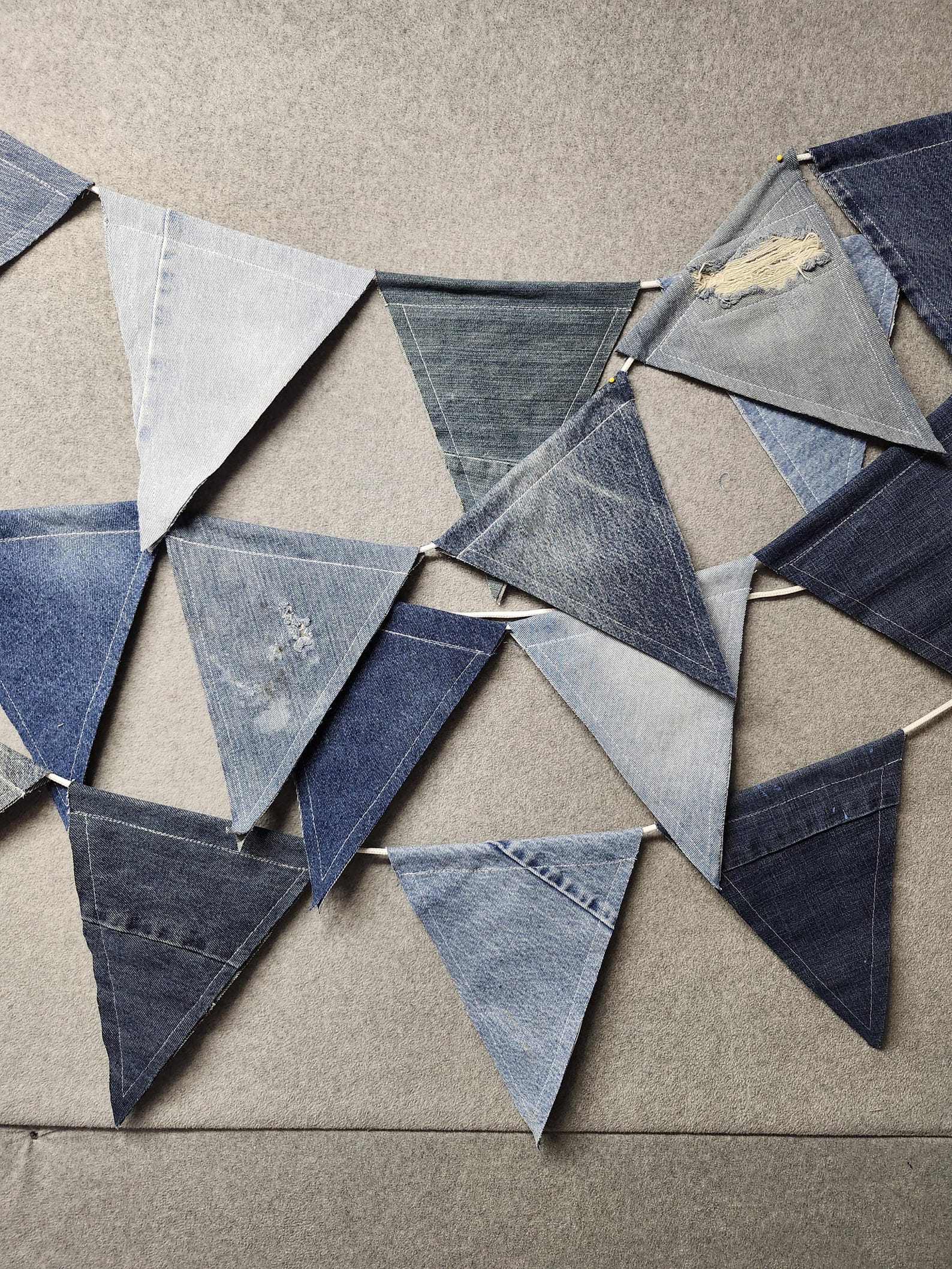 Bunting Flags 9 Flags- 6' Blue Jean Denim Wedding Bridal Decor Birthday ...