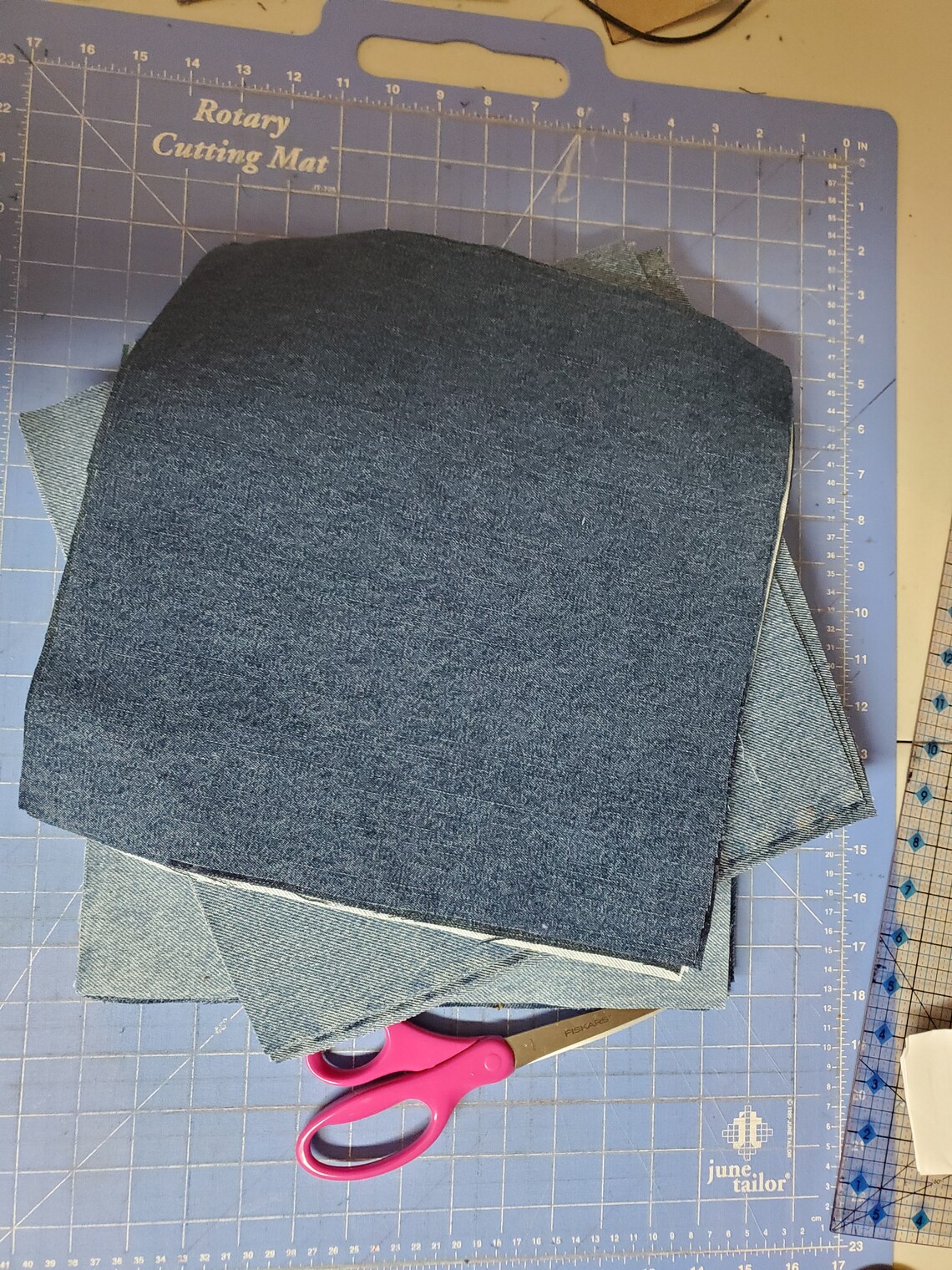 Denim Blue Jean Fabric Squares 12" X 12" Lot of 10 Cut 100% Cotton ...