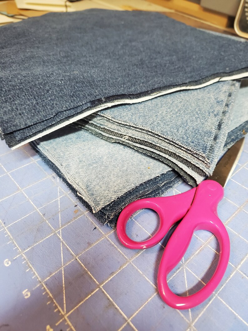 Denim Blue Jean Fabric Squares 12" X 12" Lot of 10 Cut 100% Cotton ...