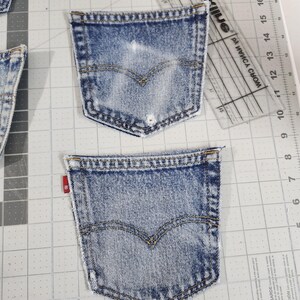 Denim Blue Jean Pockets With Backing for Quilting Crafts Lot of 10 ...