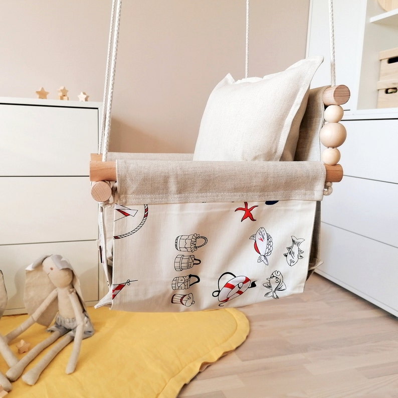 Wooden Toddlers Swing Chair. Hanging Swing Chair for Infants. Durable ...