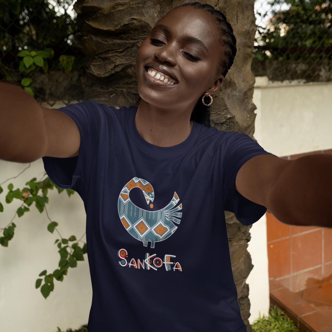 Adinkra Symbol Tshirt Sankofa Symbol With Pattern, Learn From the Past ...