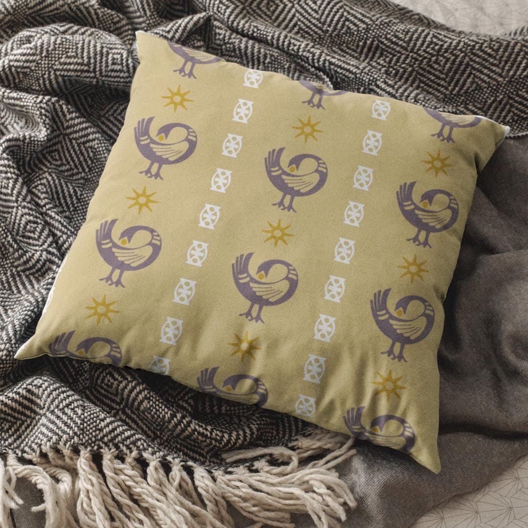Adinkra Sankofa Symbol Pattern Throw Pillow | Unique African-inspired ...