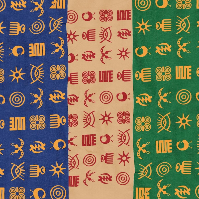 Adinkra Symbol Light Scarf, Beautiful Pattern Scarf With West African ...