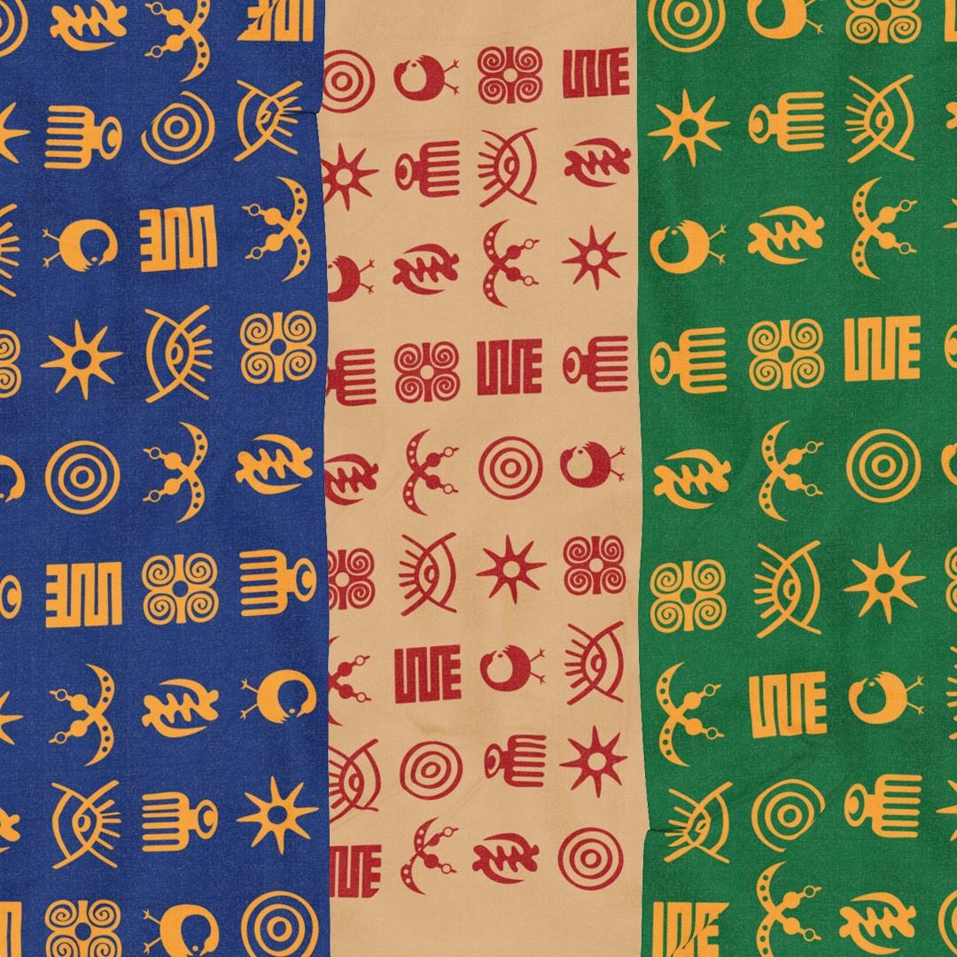 Adinkra Symbol Light Scarf, Beautiful Pattern Scarf With West African ...