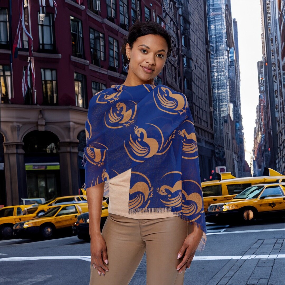 Adinkra Symbol Light Scarf, Beautiful Sankofa Bird Pattern Scarf With ...