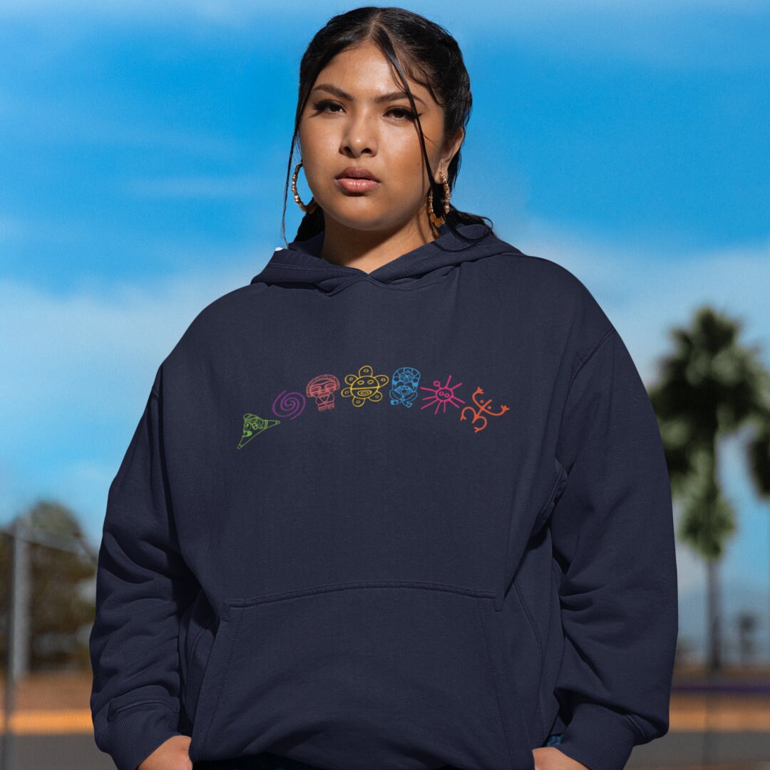 Taino Symbols Unisex Hoodie, Cotton Poly 50/50 Hoodie With Multiple ...