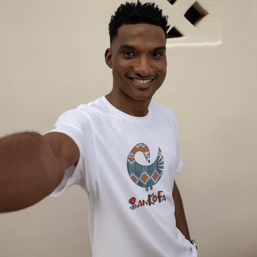 Adinkra Symbol Tshirt Sankofa Symbol With Pattern, Learn From the Past ...