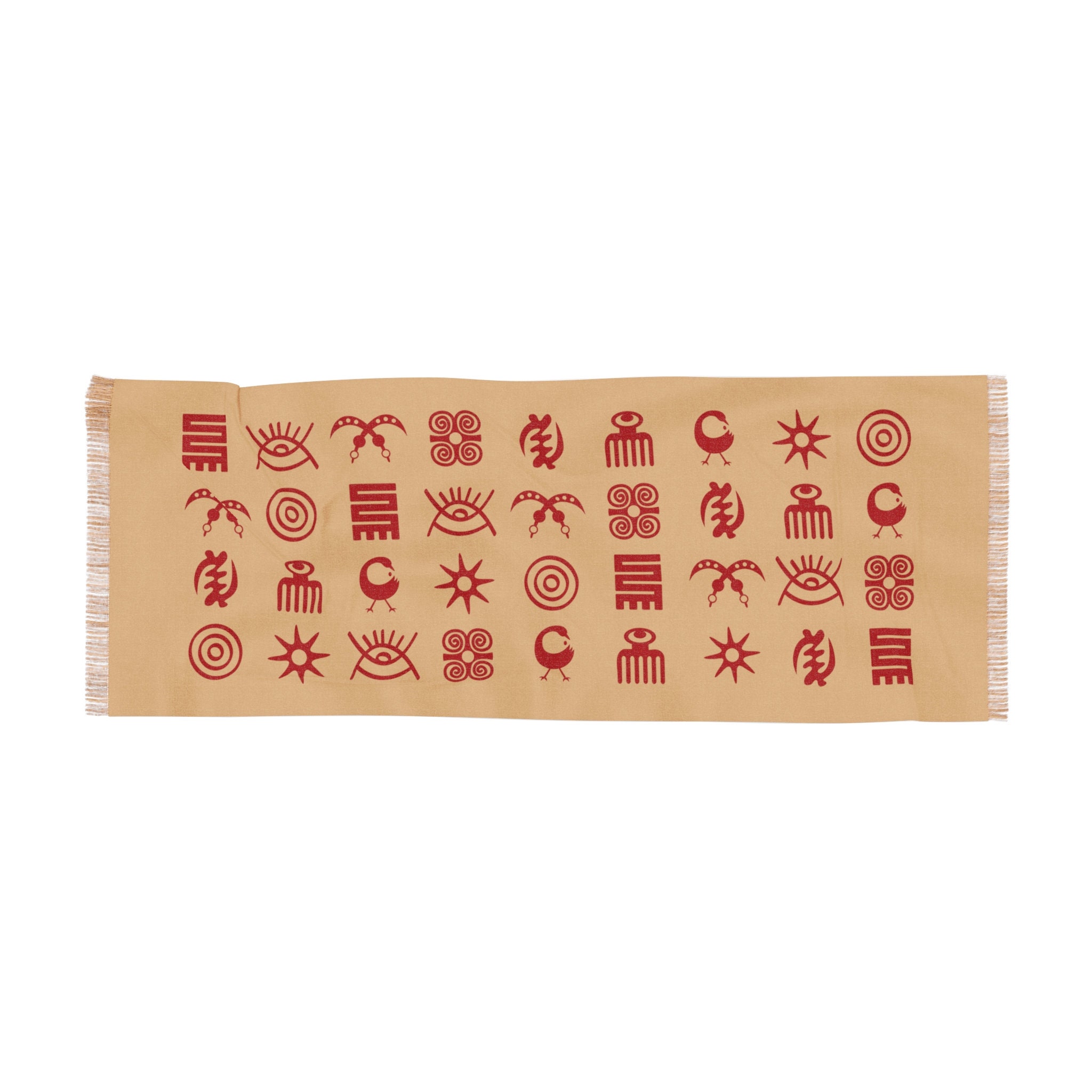 Adinkra Symbol Light Scarf, Beautiful Pattern Scarf With West African ...