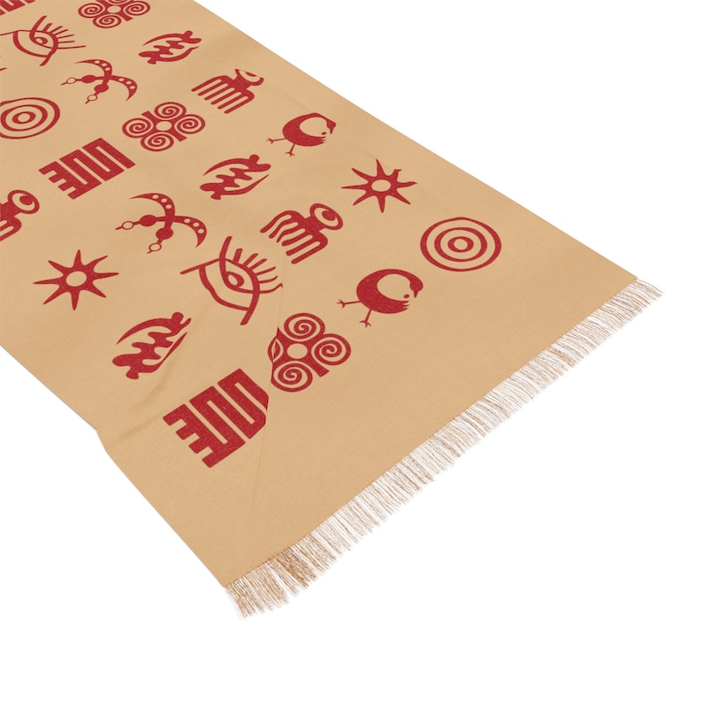 Adinkra Symbol Light Scarf, Beautiful Pattern Scarf With West African ...