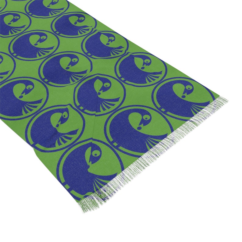 Adinkra Symbol Light Scarf, Beautiful Sankofa Symbol Blue Pattern on ...