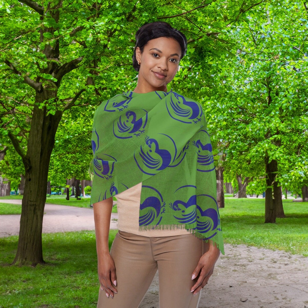 Adinkra Symbol Light Scarf, Beautiful Sankofa Bird Pattern Scarf With ...