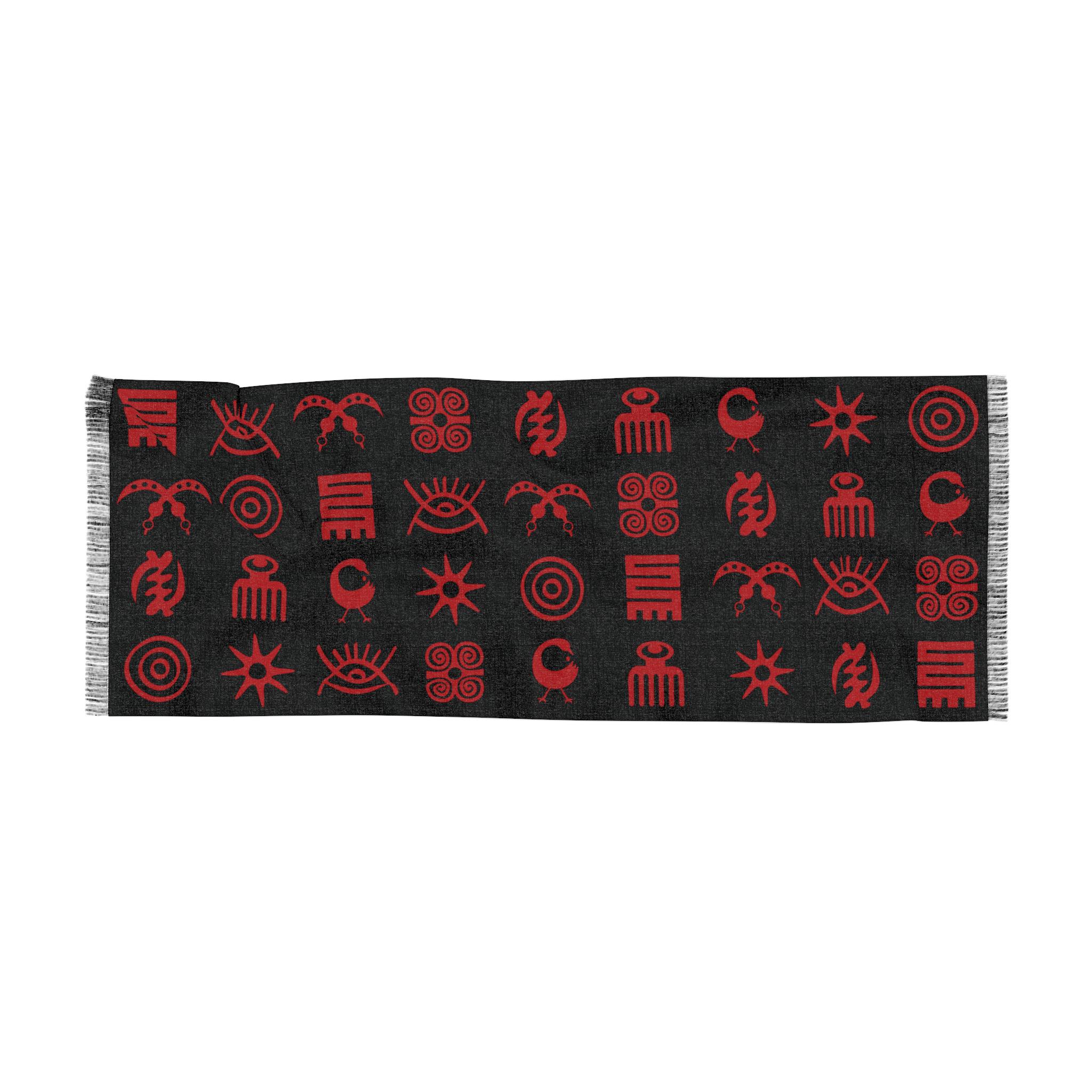 Adinkra Symbol Light Scarf, Beautiful Pattern Accessory With West ...