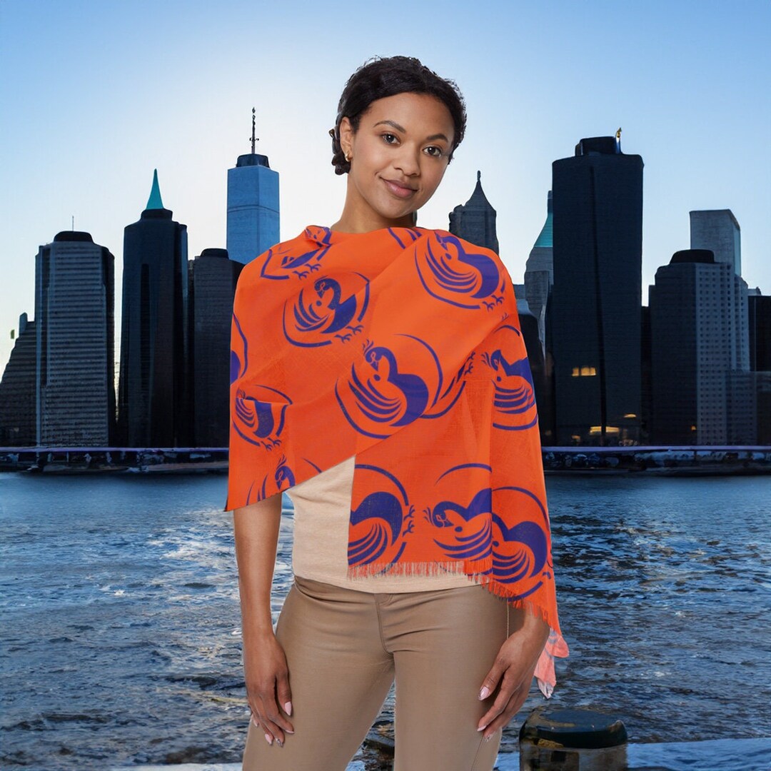 Adinkra Symbol Light Scarf, Beautiful Sankofa Bird Pattern Scarf With ...