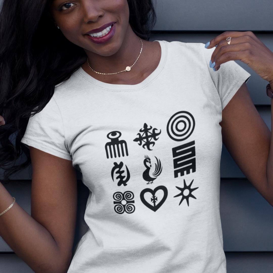 Adinkra Symbol Grid Unisex T-shirt, African Heritage Clothing, Ghanaian Culture Tee, Adinkra ...