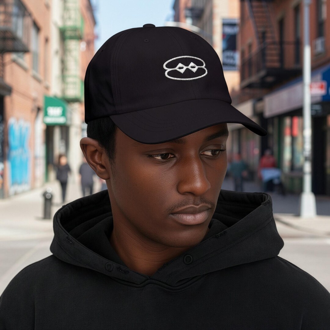 Adwo Symbol Dad Cap, White Embroidered Adinkra Symbol, Baseball Hat ...
