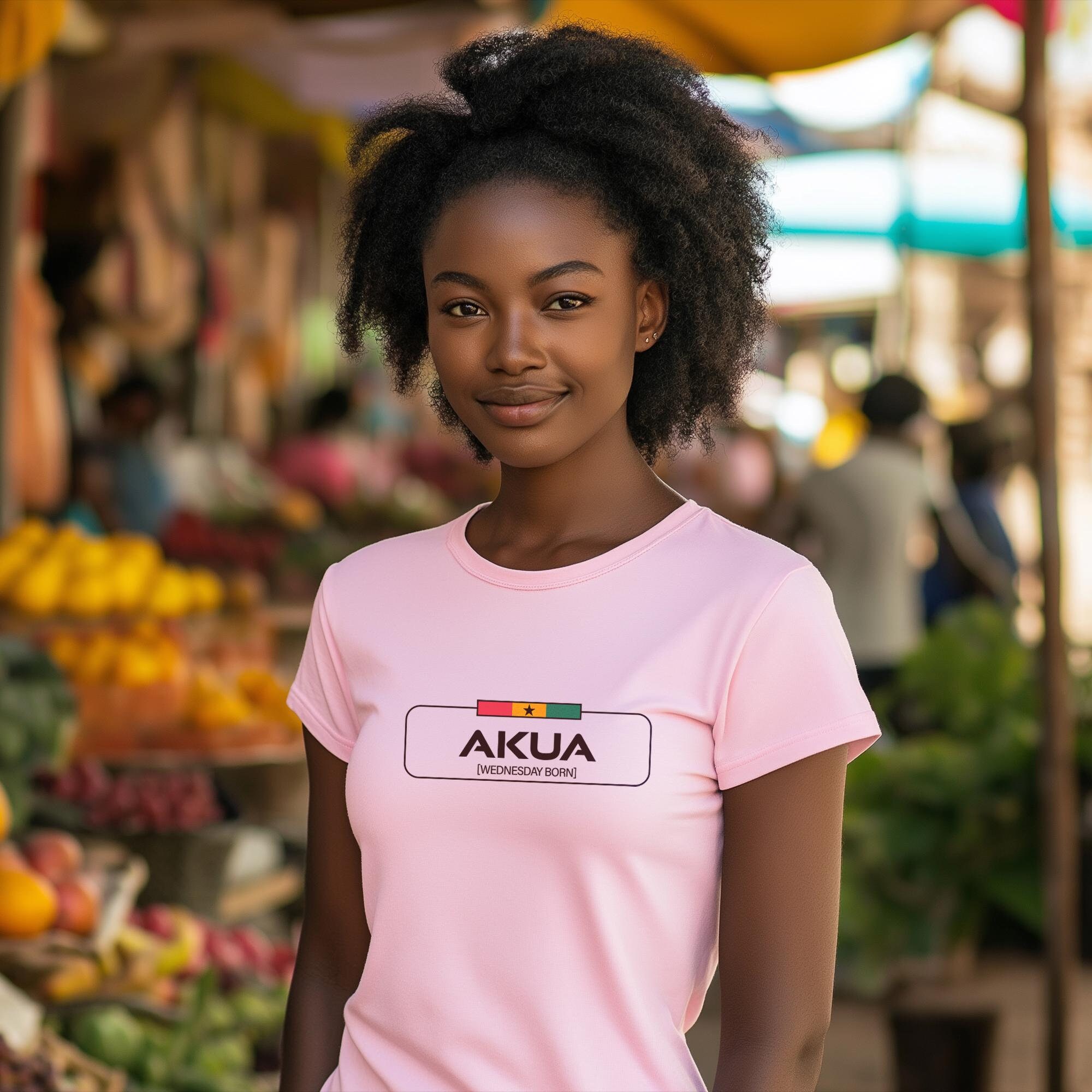 Akan Day Name Tshirt, [wednesday Born Female - Akua], Cotton Tee ...