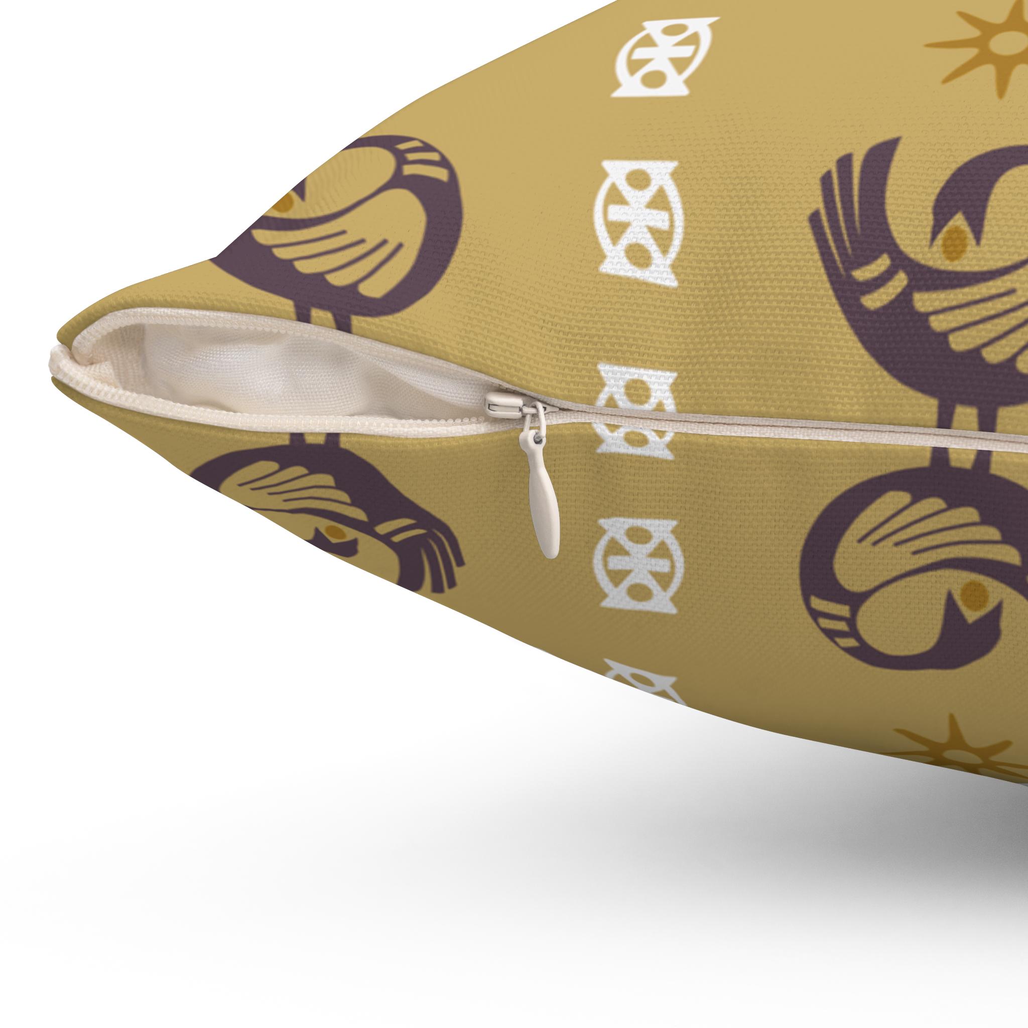 Adinkra Sankofa Symbol Pattern Throw Pillow | Unique African-inspired ...