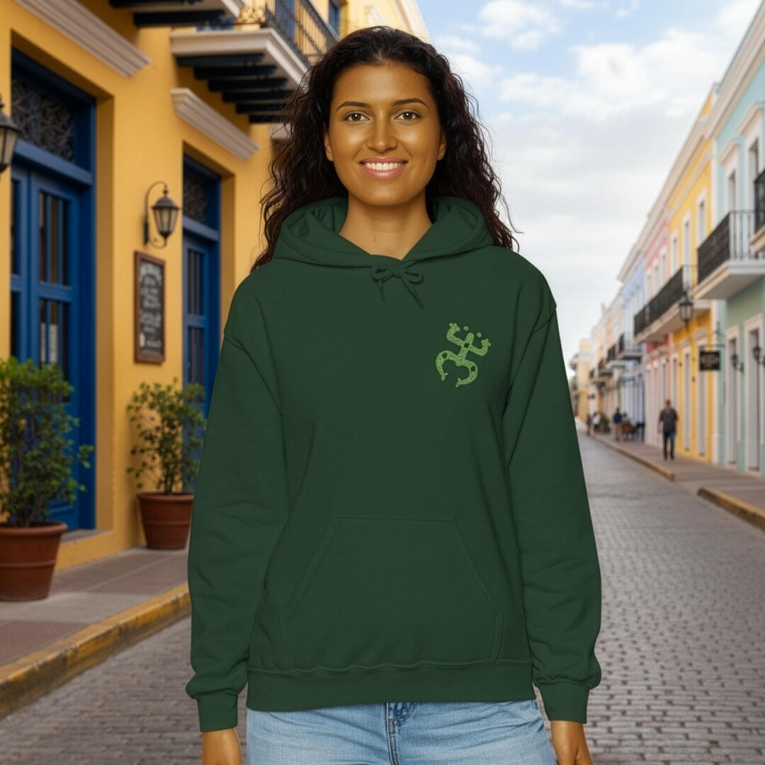 Taino Symbol Embroidered Hoodie Sweatshirt, Puerto Rican Pride Apparel ...